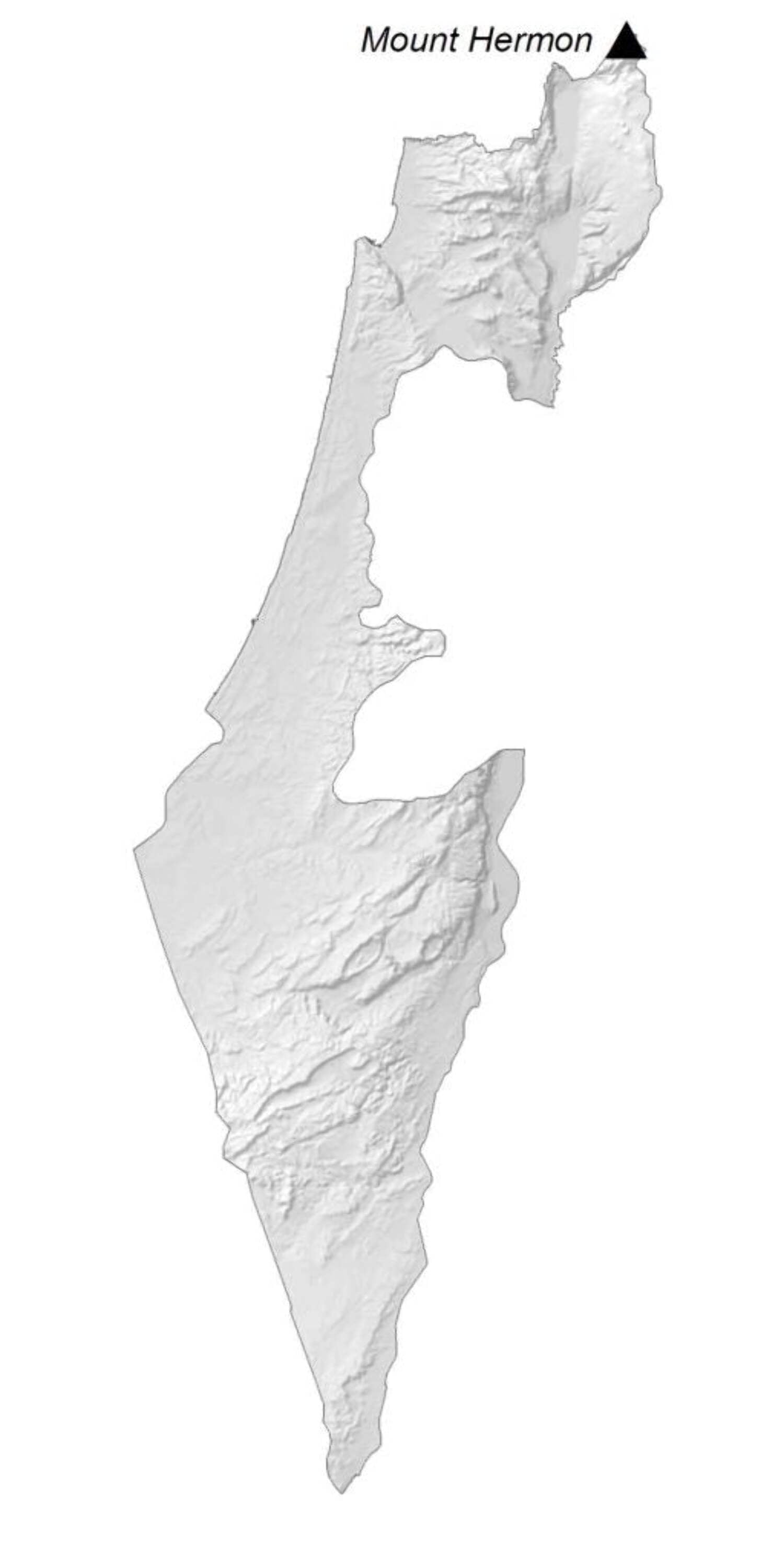 Israel Elevation Map GLOSSY POSTER PICTURE PHOTO PRINT BANNER ...
