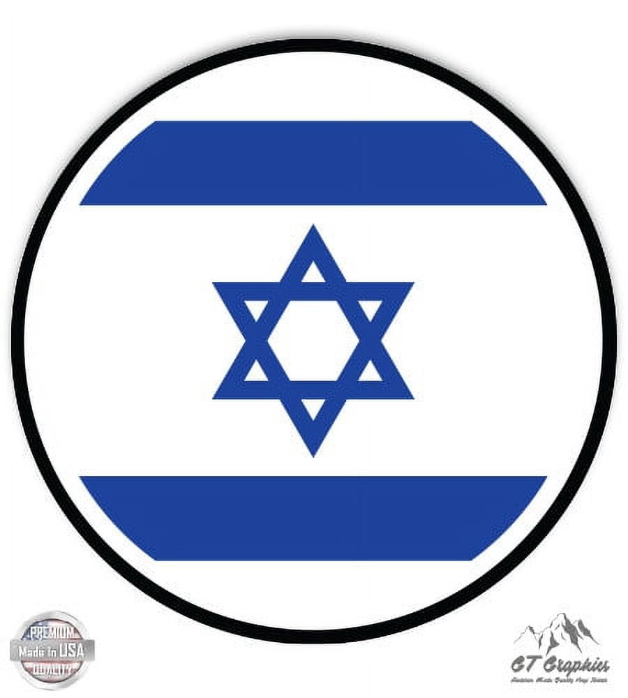 Israel Flag - 3" Vinyl Sticker - For Car Laptop I-Pad Phone Helmet Hard ...