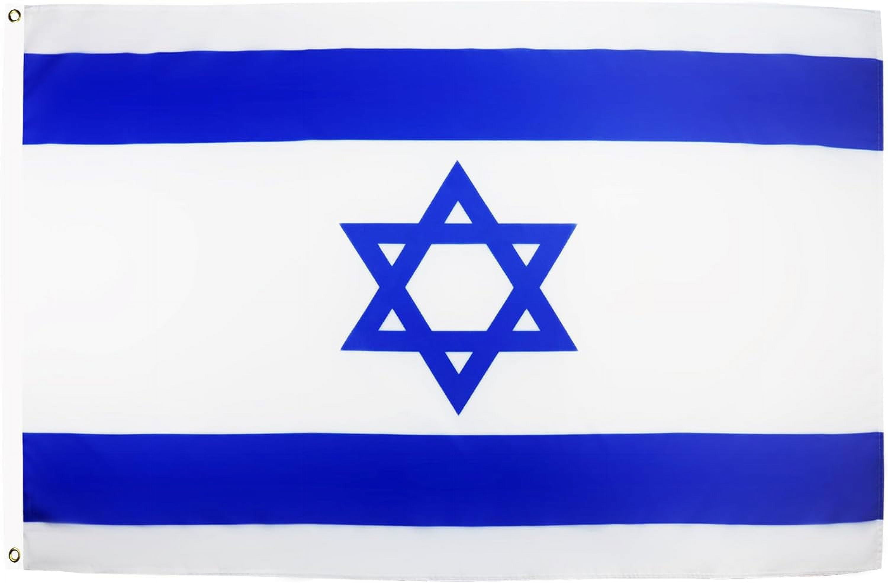 Israel Flag - 3x5 Ft - 100D Polyester Israeli - Jewish Banner with Two ...