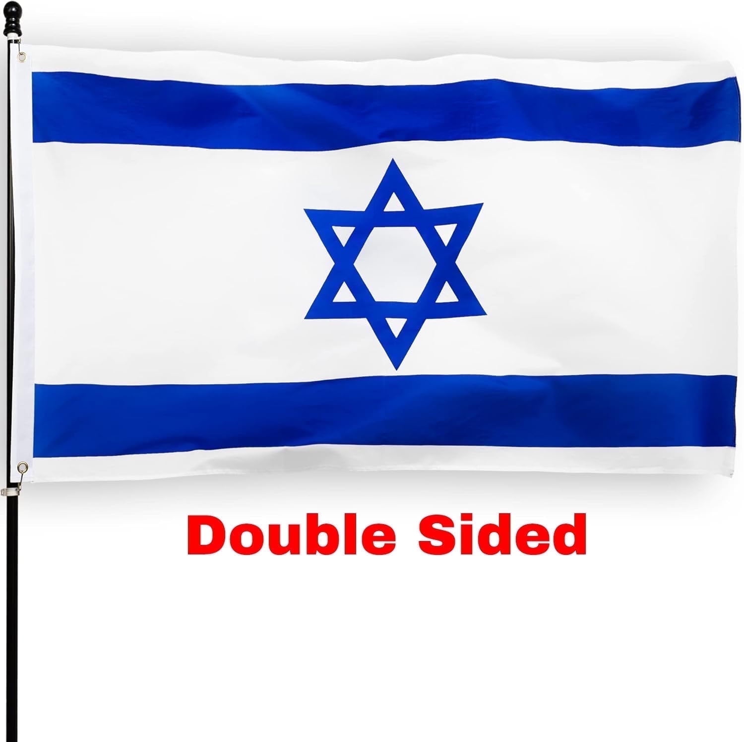 3FT x 5FT Israel Flag, Double Sided Printing, 2 Brass Grommets ...