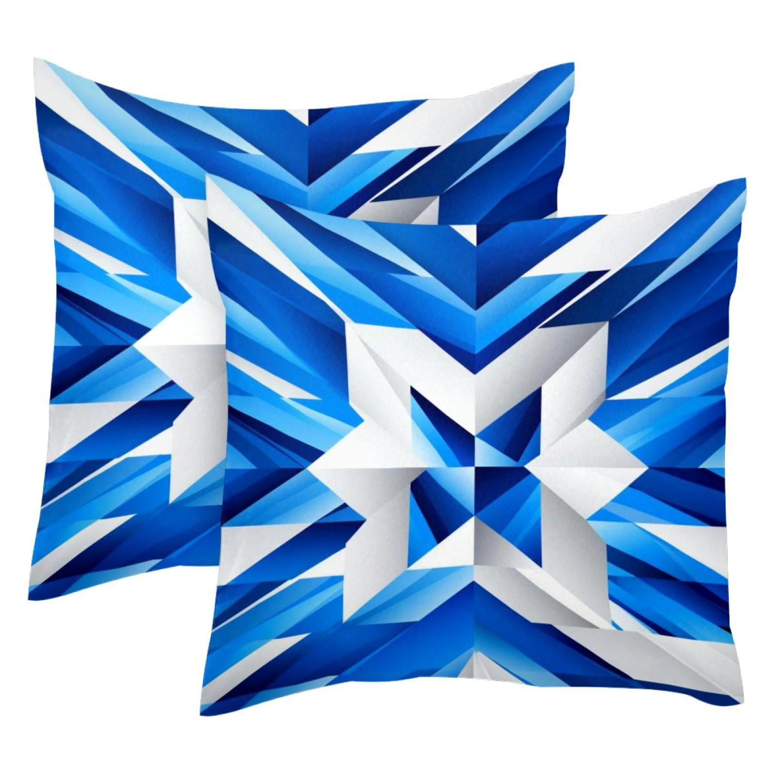 Israel Flag Blue White Pattern Pack of 2 Pillow Covers 18x18 Inch ...