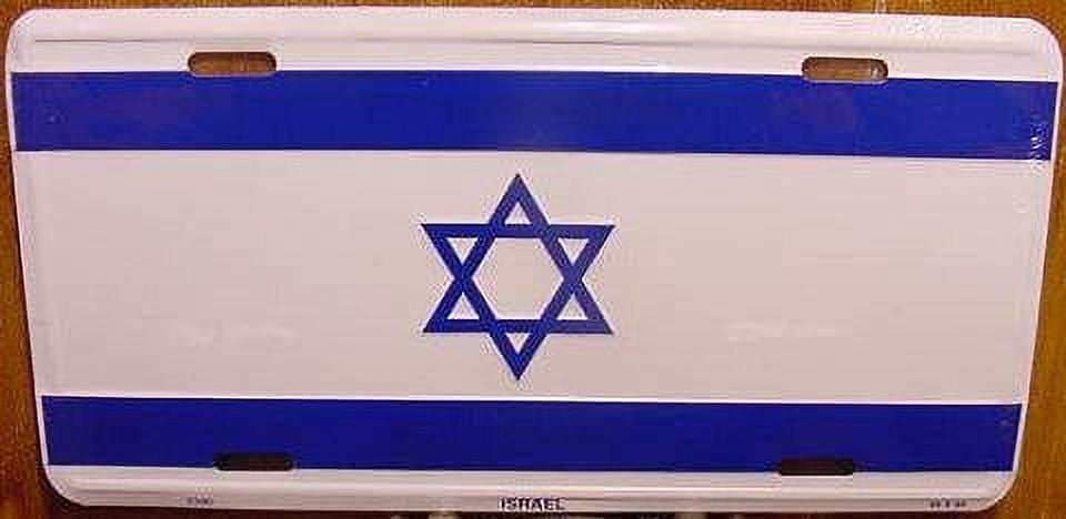 Israel Flag Jewish Israeli Embossed Metal License Plate - Walmart.com