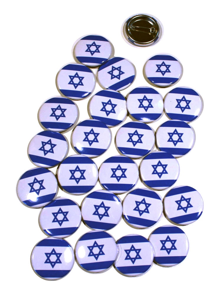 Israel Flag Pinback Buttons - 1.5 Inch Round - 25 Pack - Walmart.com