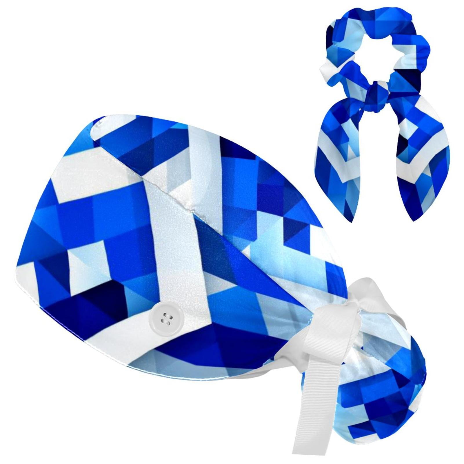 Israel Flag Scrub Cap, Adjustable Tie Back Hat, One Size Working Head ...