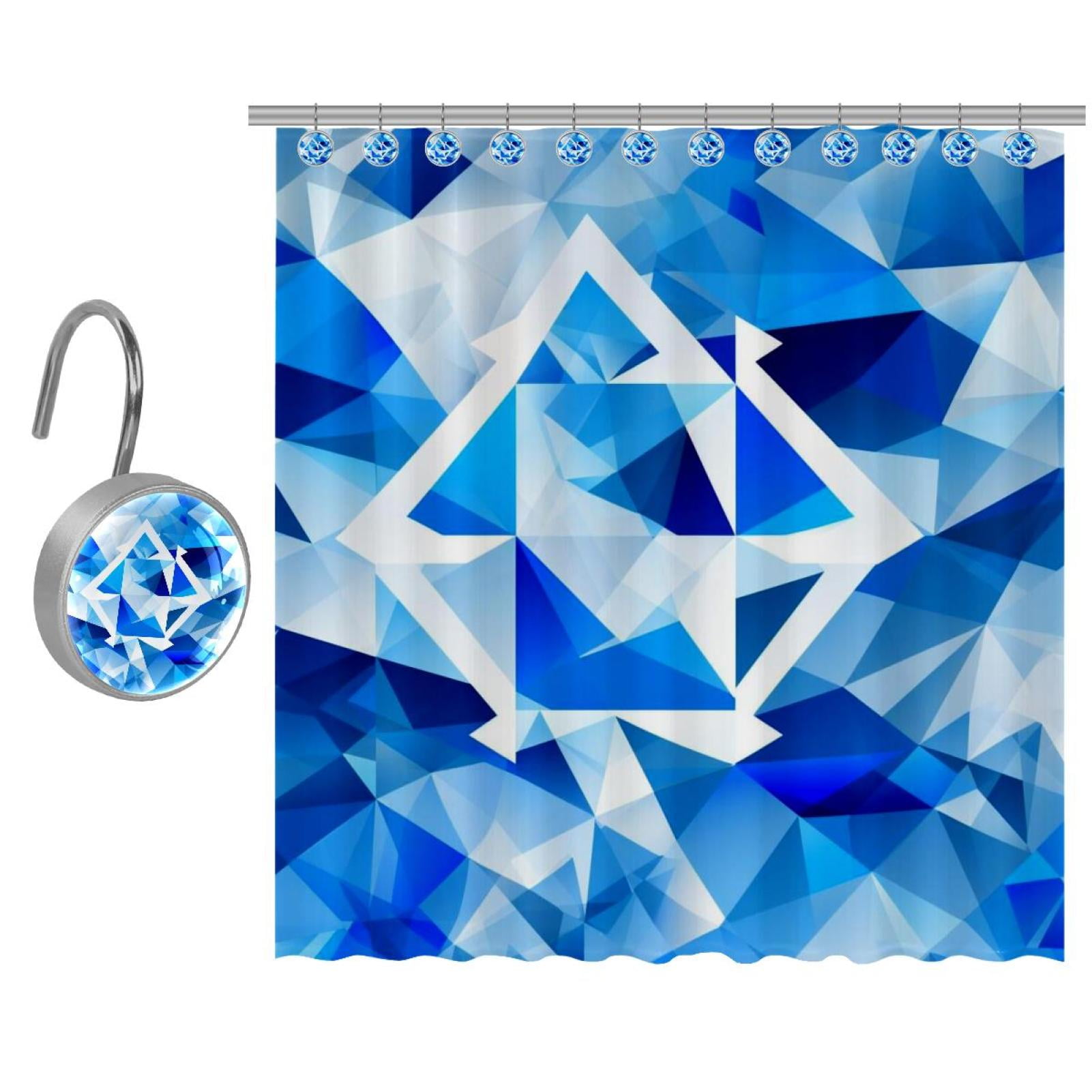 Israel Flag Shower Curtain Set for Bathroom - Walmart.com