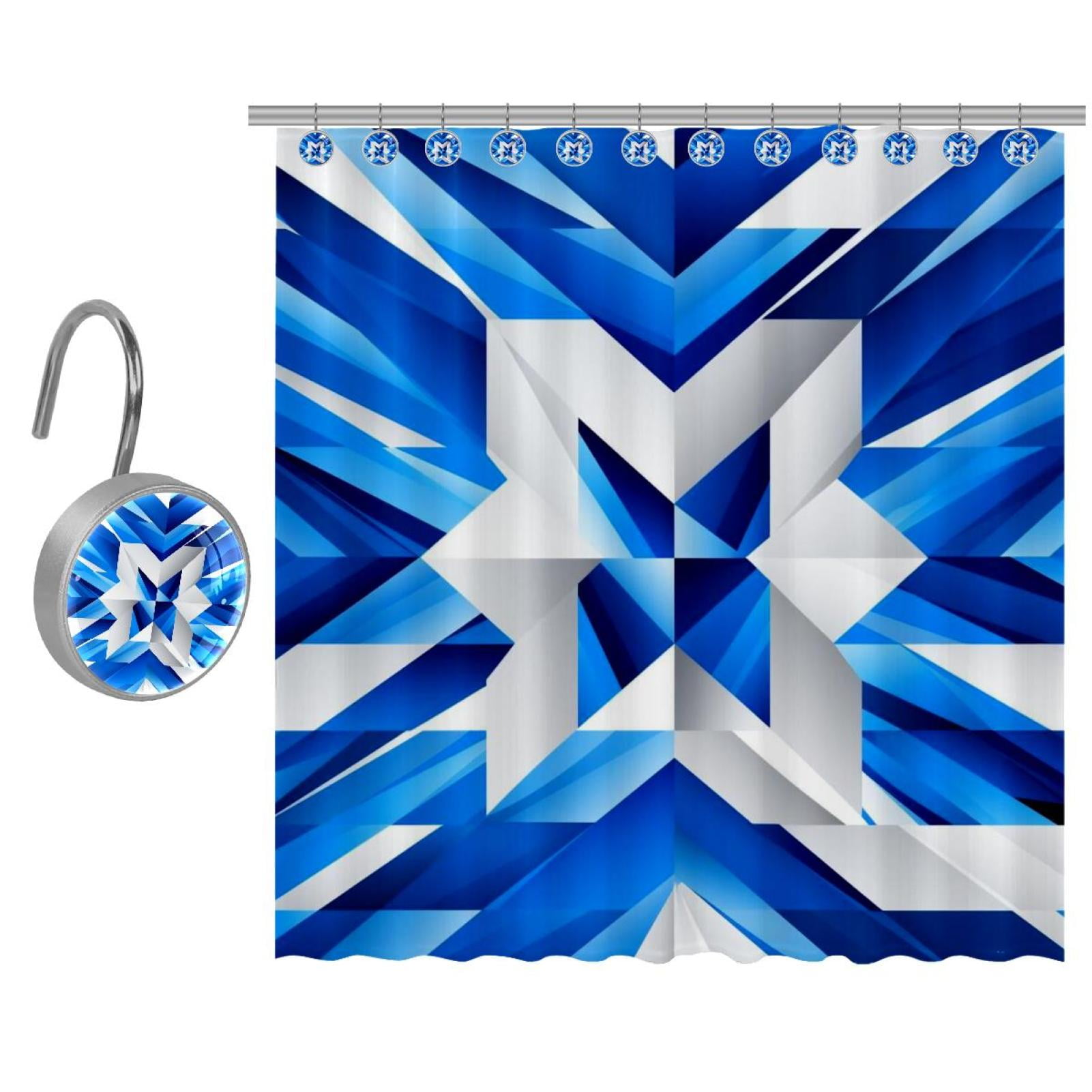 Israel Flag Shower Curtain Set for Bathroom - Walmart.com