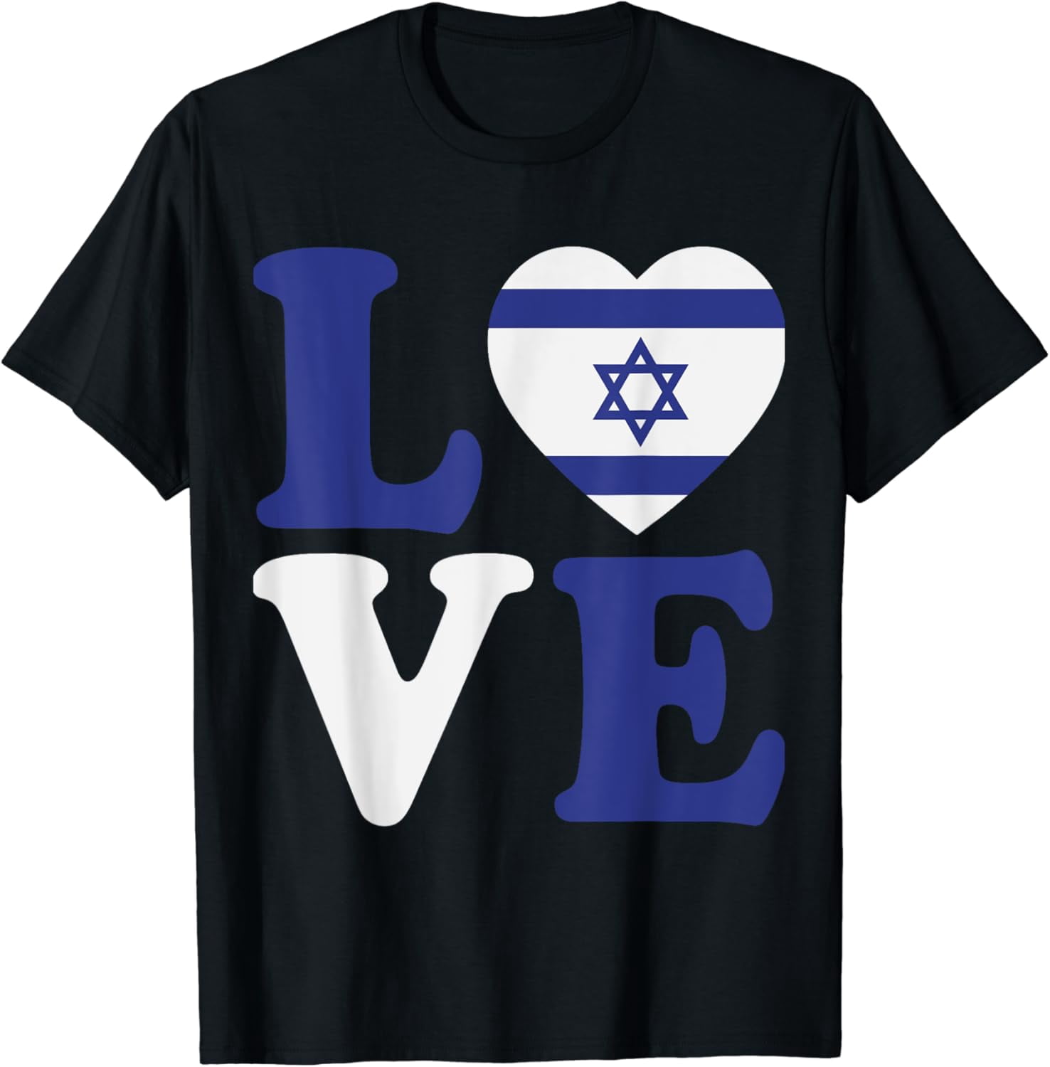 Israel_I_Love_Israel_Minimalist_Israeli_Flag_For_Women_Men_T-Shirt ...