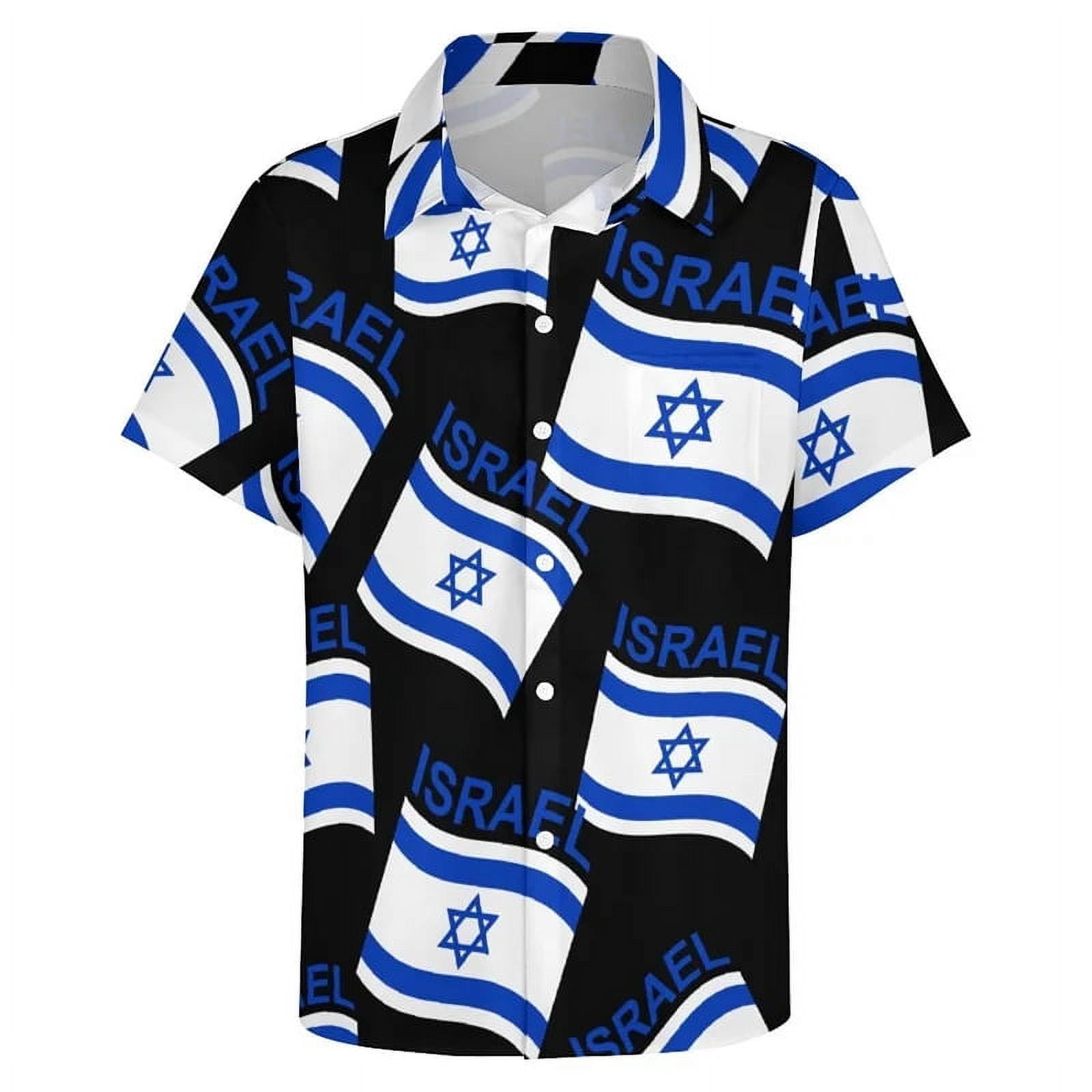 Israel Nation Flag 3d Print Hawaiian Shirt For Men Clothing Summer ...