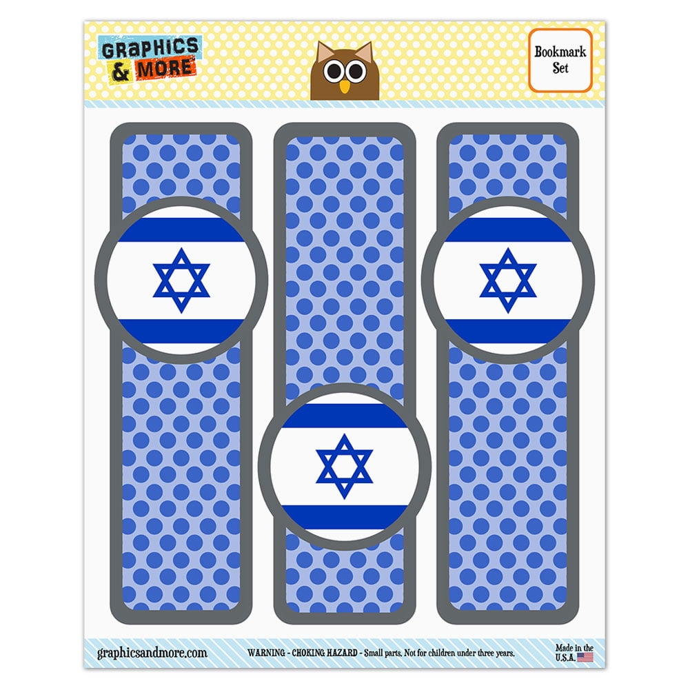 Israel National Country Flag Glossy Laminated Bookmarks - Set of 3 ...