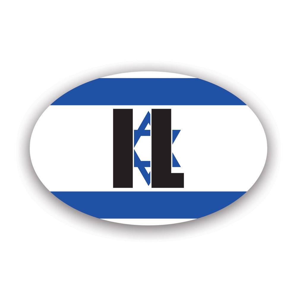 Israel Oval Sticker Decal - Self Adhesive Vinyl - Weatherproof - Made ...