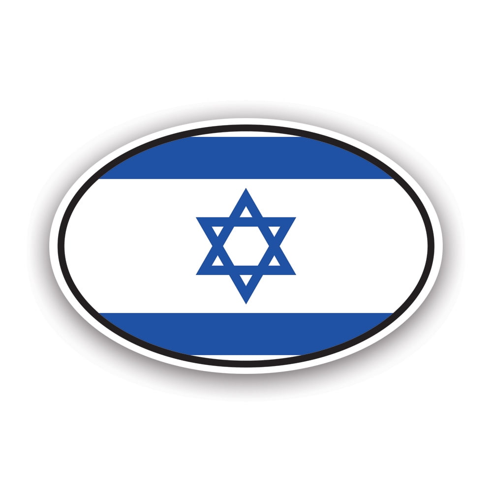 Israel Oval Sticker Decal - Self Adhesive Vinyl - Weatherproof - Made ...