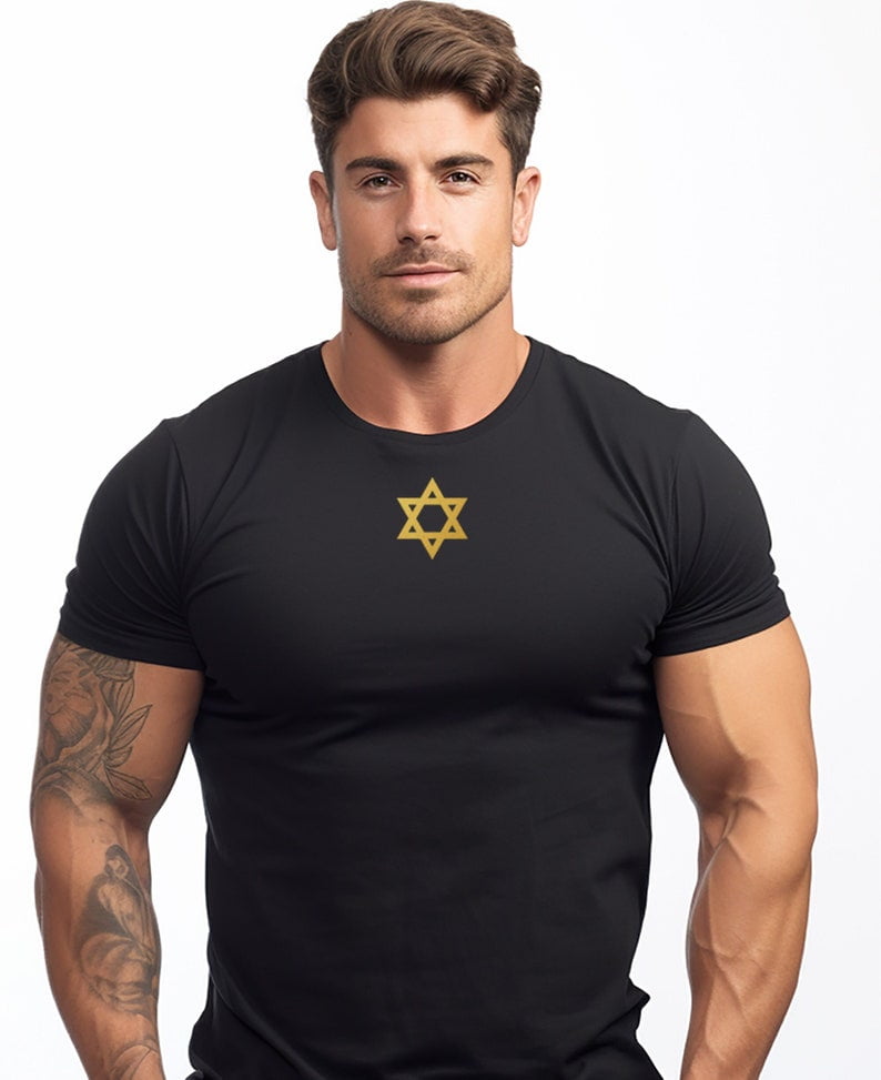 Israel T-shirt – Golden Star of David, Israeli Patriotic Heritage Shirt ...