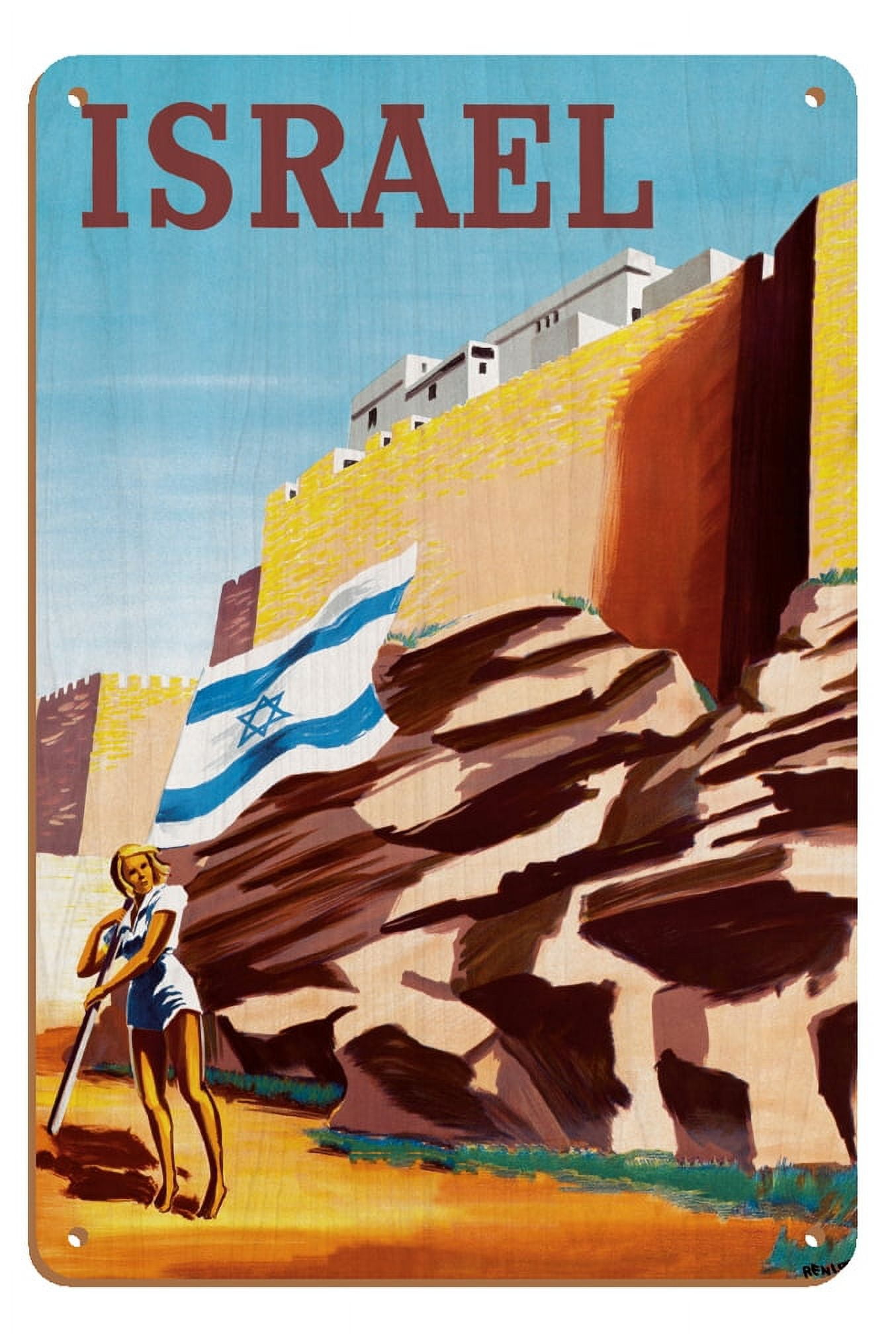 Israel - Zionist Heroic Girl Holding Israeli Flag - Walls of Jerusalem ...
