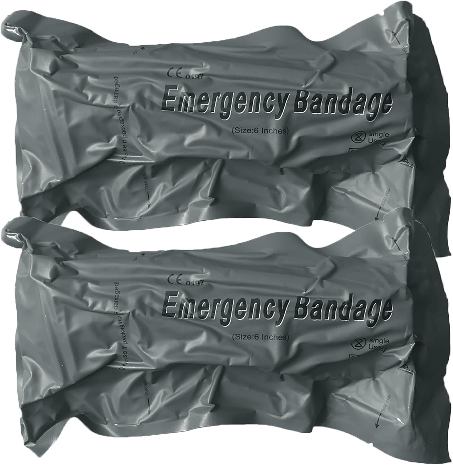 Israeli Emergency Bandage, 6" 2Pack Compression Bandage, Trauma Wound ...