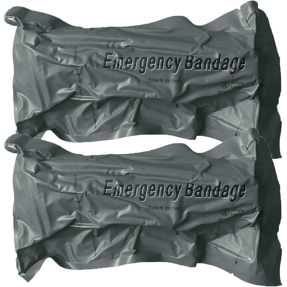 Israeli Emergency Bandage, 6" 2Pack Compression Bandage, Trauma Wound ...