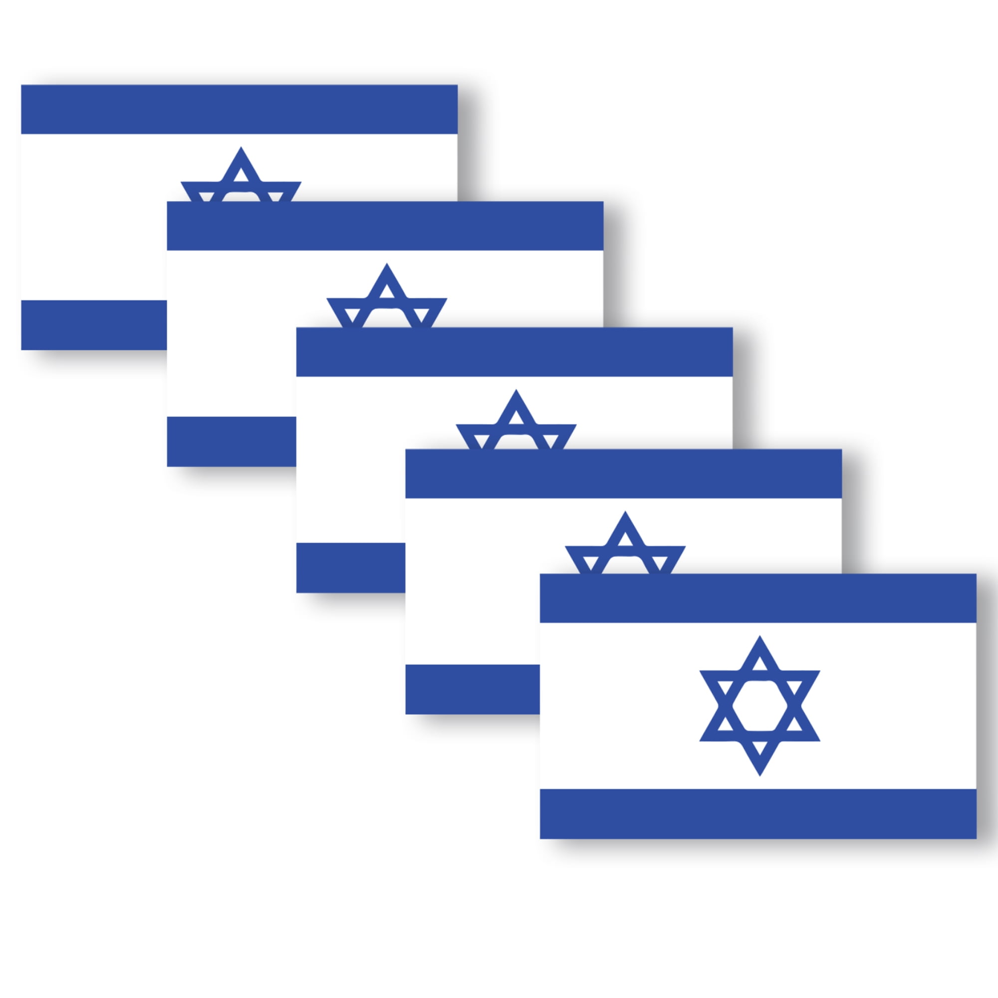 Israeli Flag Adhesive Decal Sticker, 5 Pack, 3x5 Inch, Adhesion to Car ...