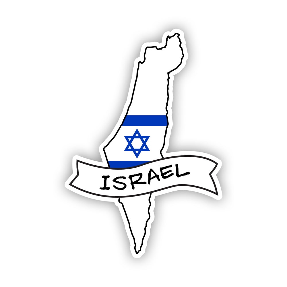 Israeli Shaped Israel Flag Sticker Decal - Self Adhesive Vinyl ...