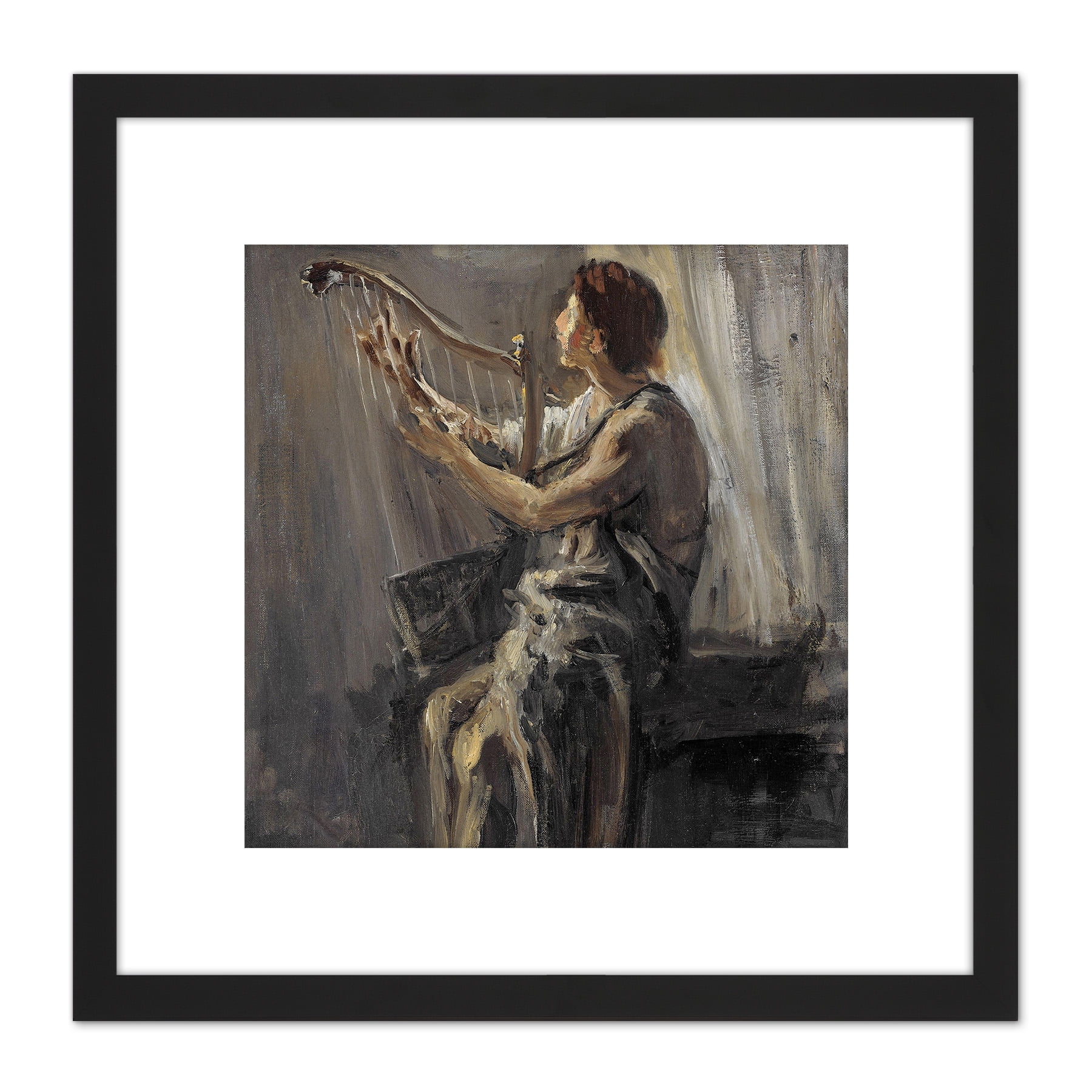 Israels David Harp Portrait Painting 8X8 Inch Square Wooden Framed Wall ...