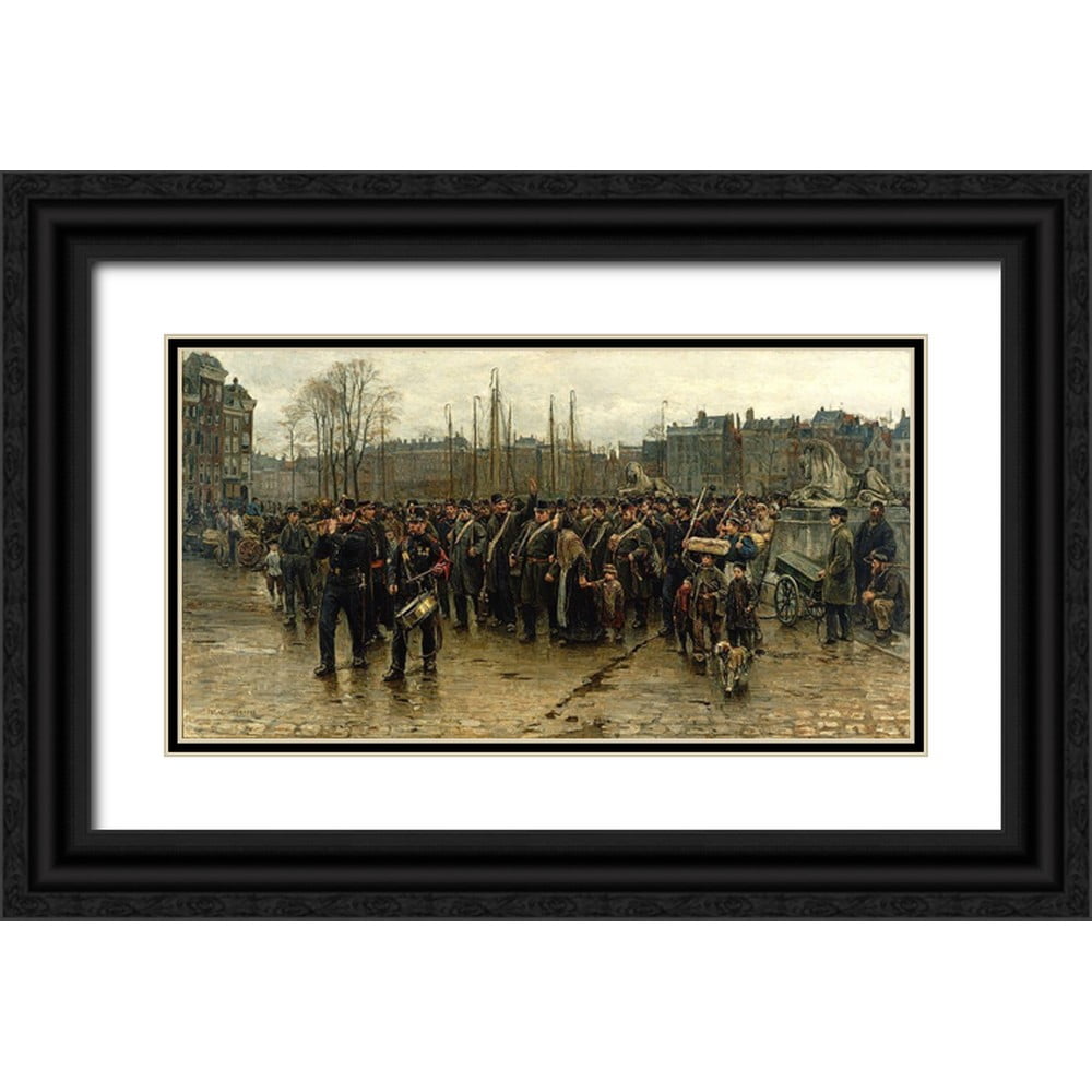 Israels, Isaac 14x9 Black Ornate Wood Framed with Double Matting Museum ...