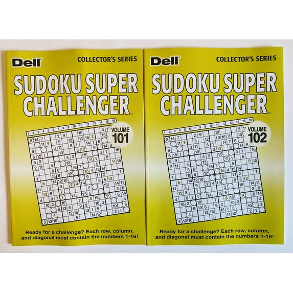 Issues 101 and 102 of the Sudoku Super Challenger. Sunday Size 16 Grid Puzzles by Penny Press ...
