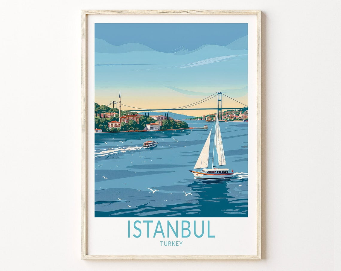 Istanbul Travel Poster, Turkey Wall Art, Istanbul Turkey Istanbul Wall ...