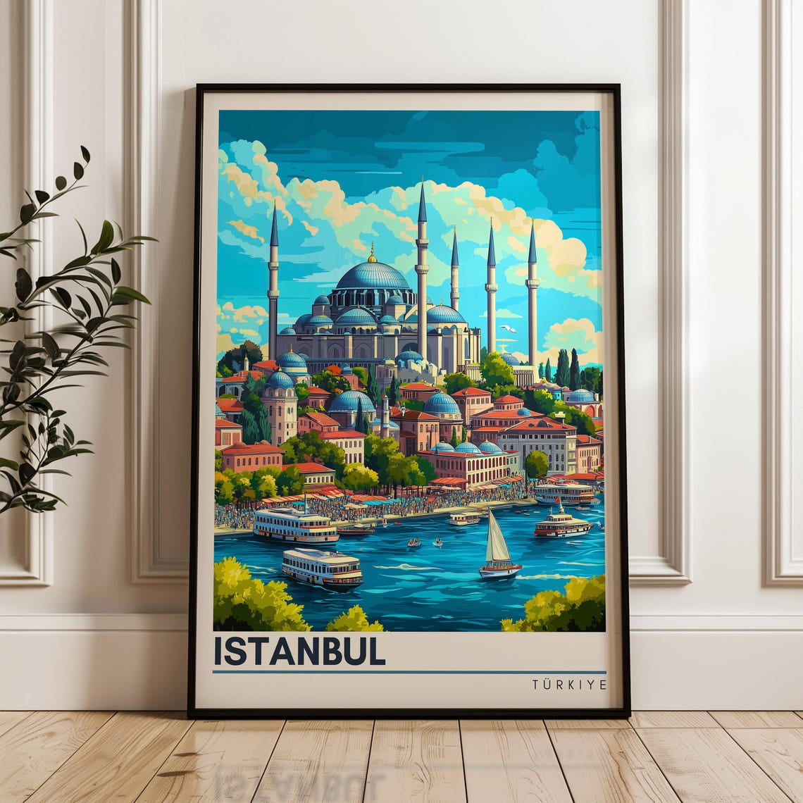 Istanbul Travel Poster, Turkey Wall Art Print, Illustration Poster ...
