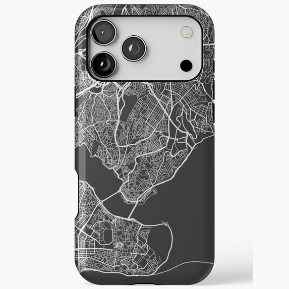 Istanbul Turkey Gray City Map Artwork iPhone Case 17 16 15 14 13 12 11 ...