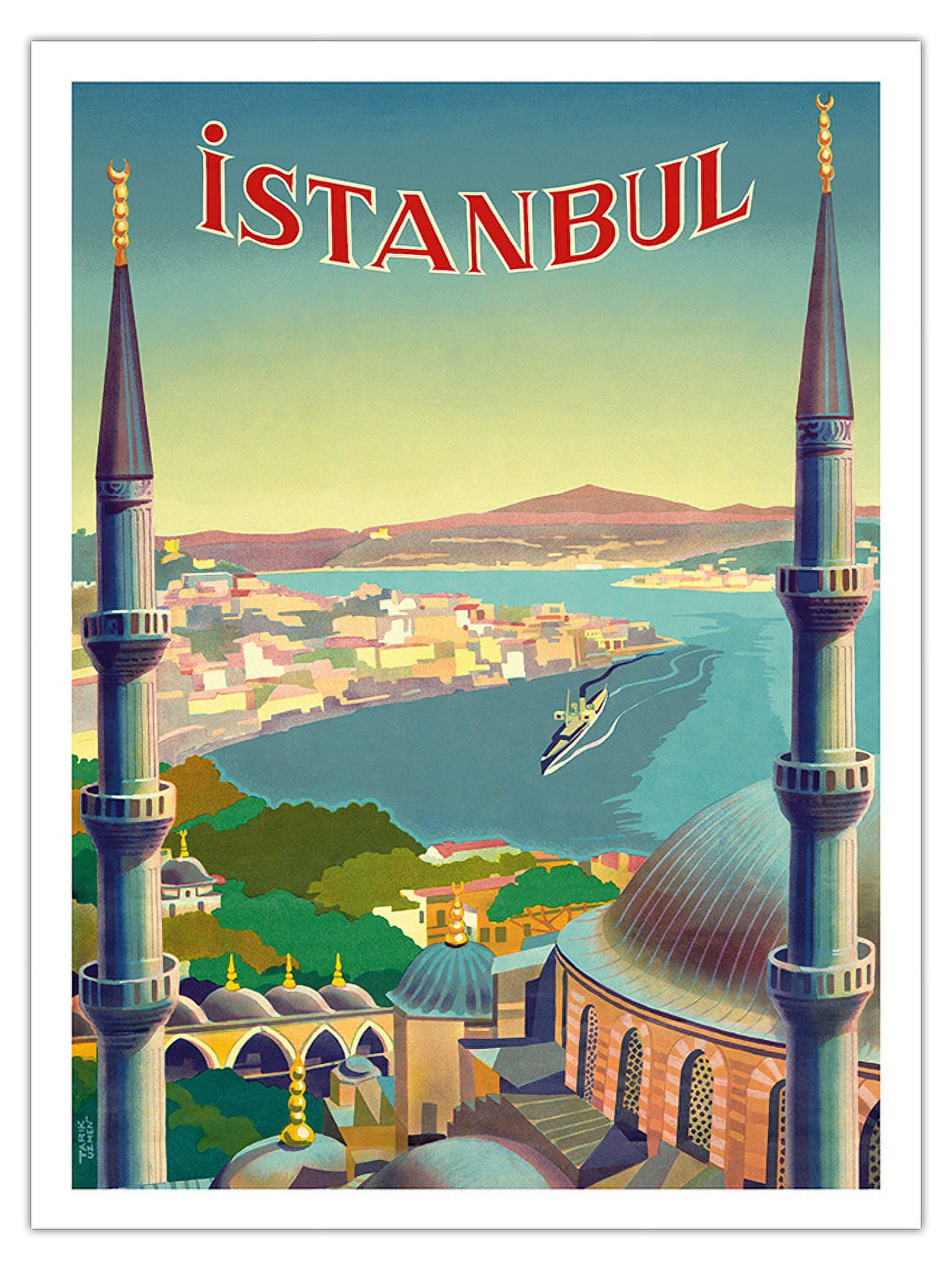 Istanbul Turkey - Through the Minarets of a Mosque - Vintage Travel ...