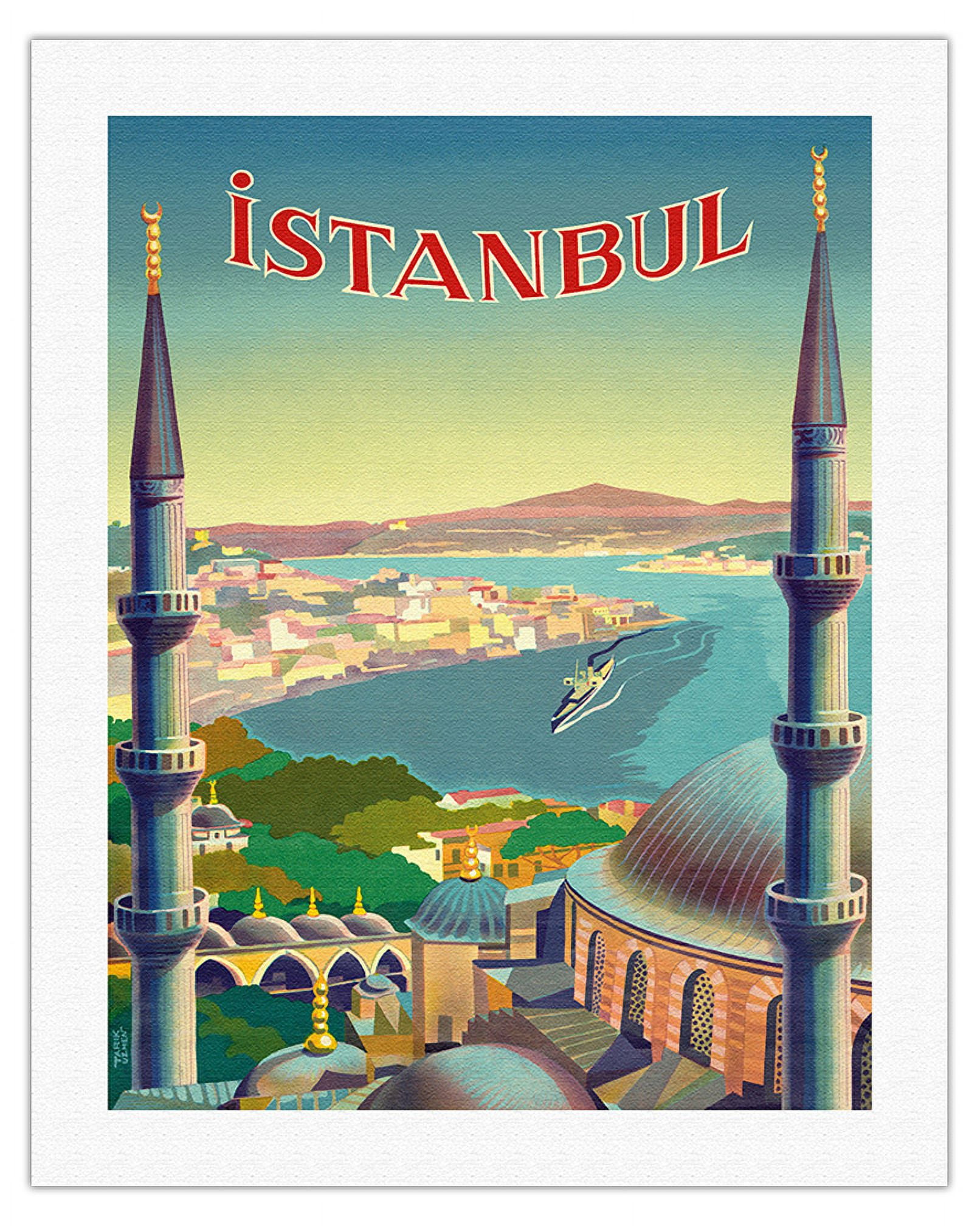 Istanbul Turkey - Through the Minarets of a Mosque - Vintage Travel ...