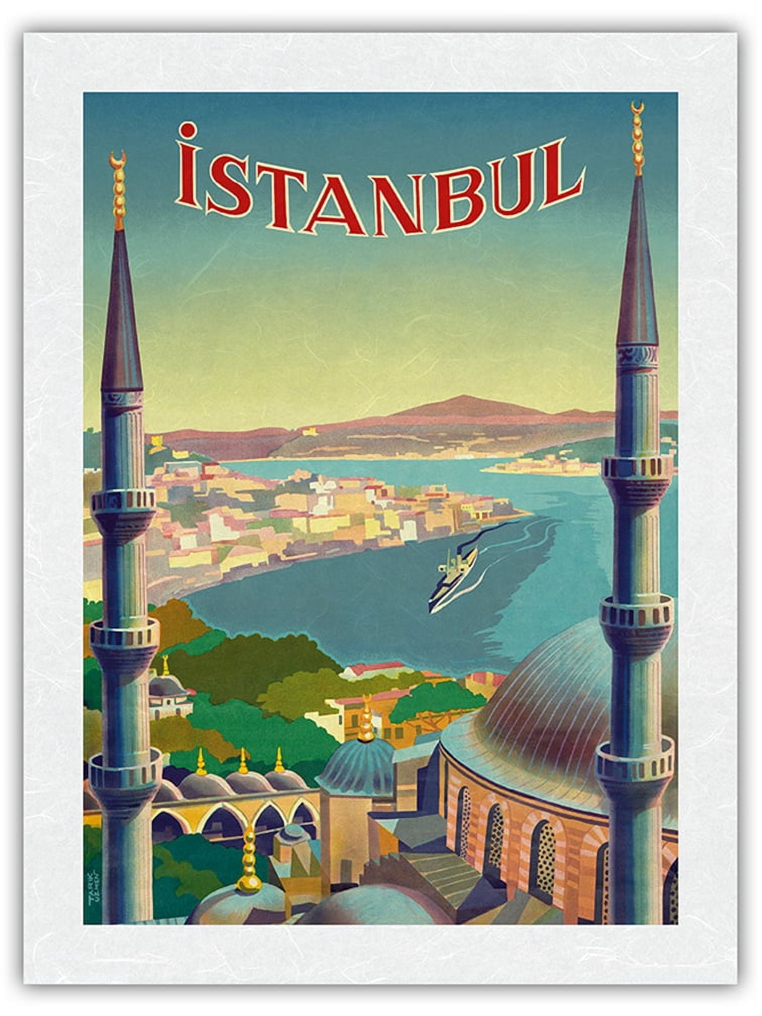 Istanbul Turkey - Through the Minarets of a Mosque - Vintage Travel ...