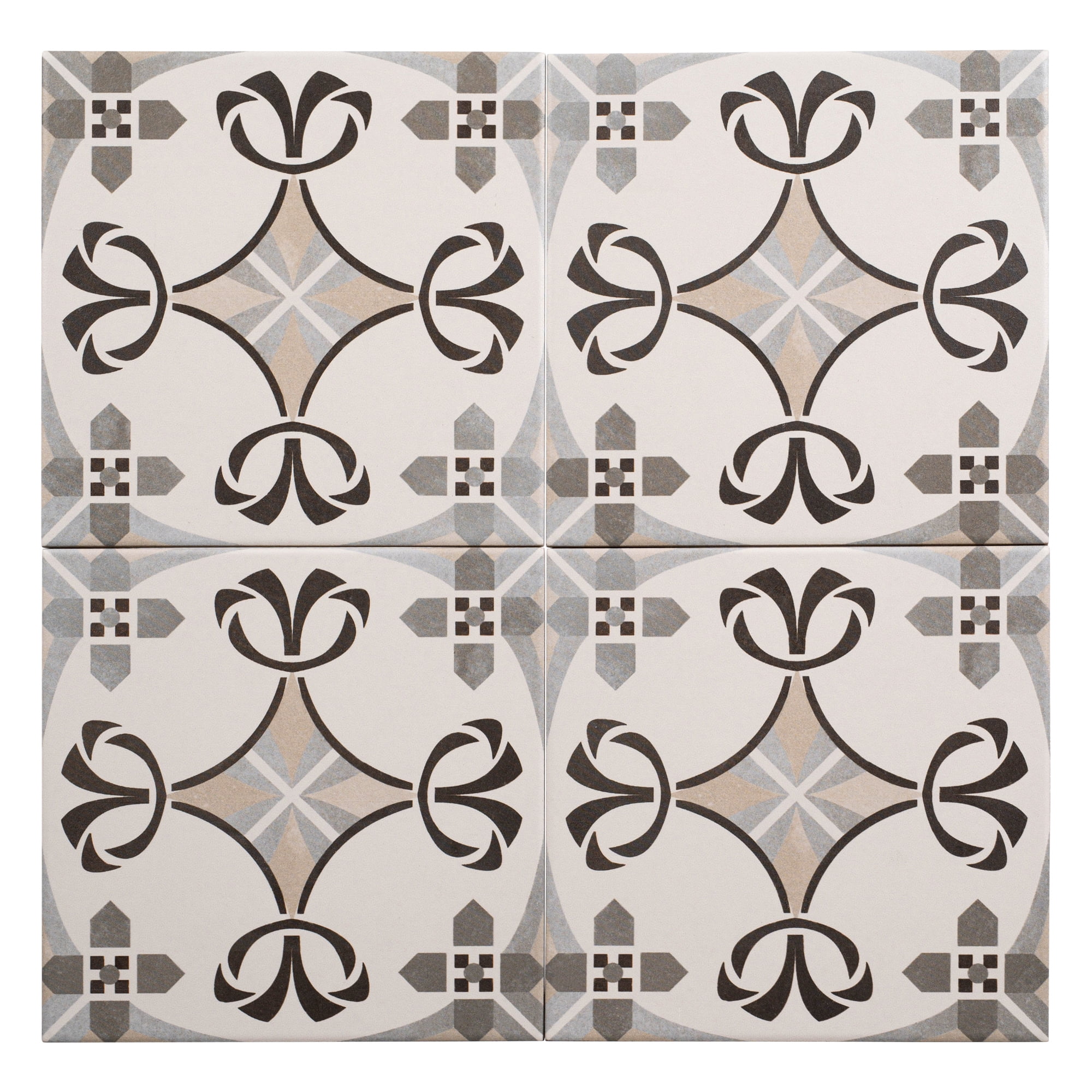Istanelle Ankara Gray 8-in.Encaustic Look Matte Porcelain Wall & Floor ...