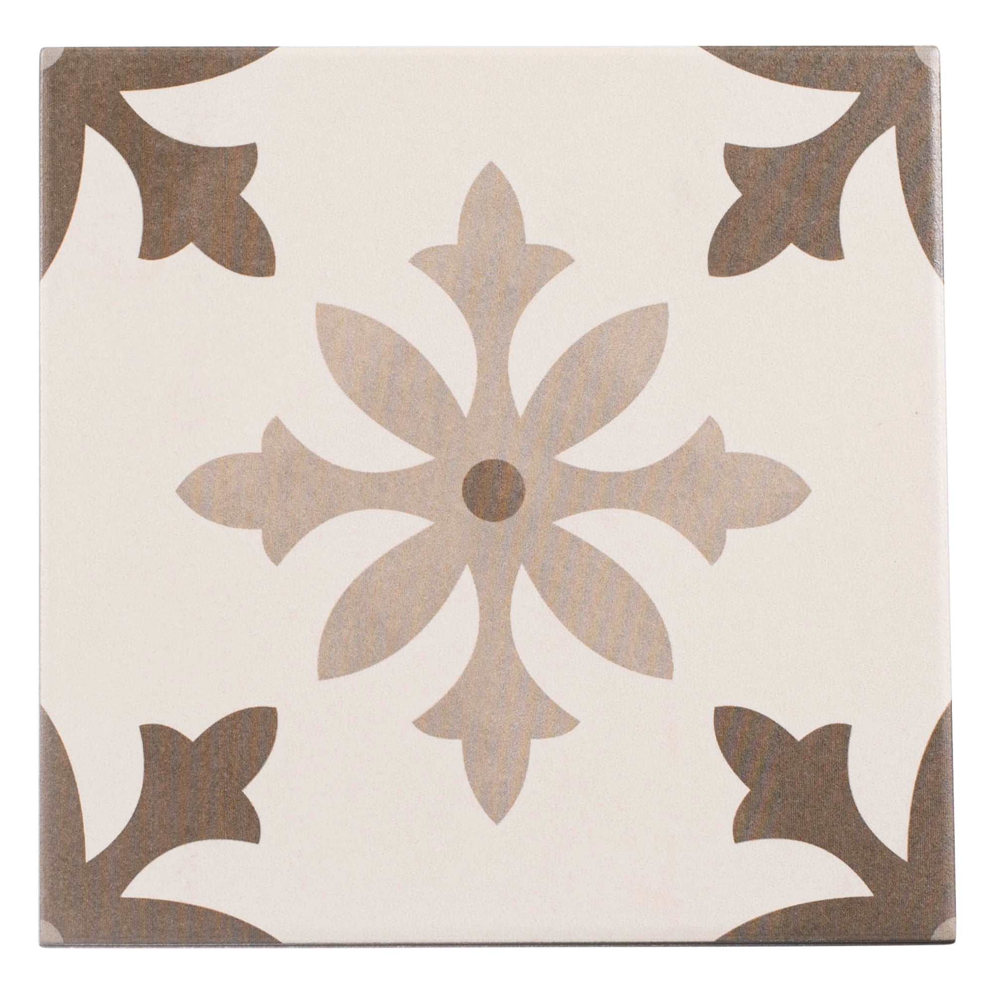 Istanelle Haj Gray 8-in.Encaustic Look Matte Porcelain Wall & Floor ...
