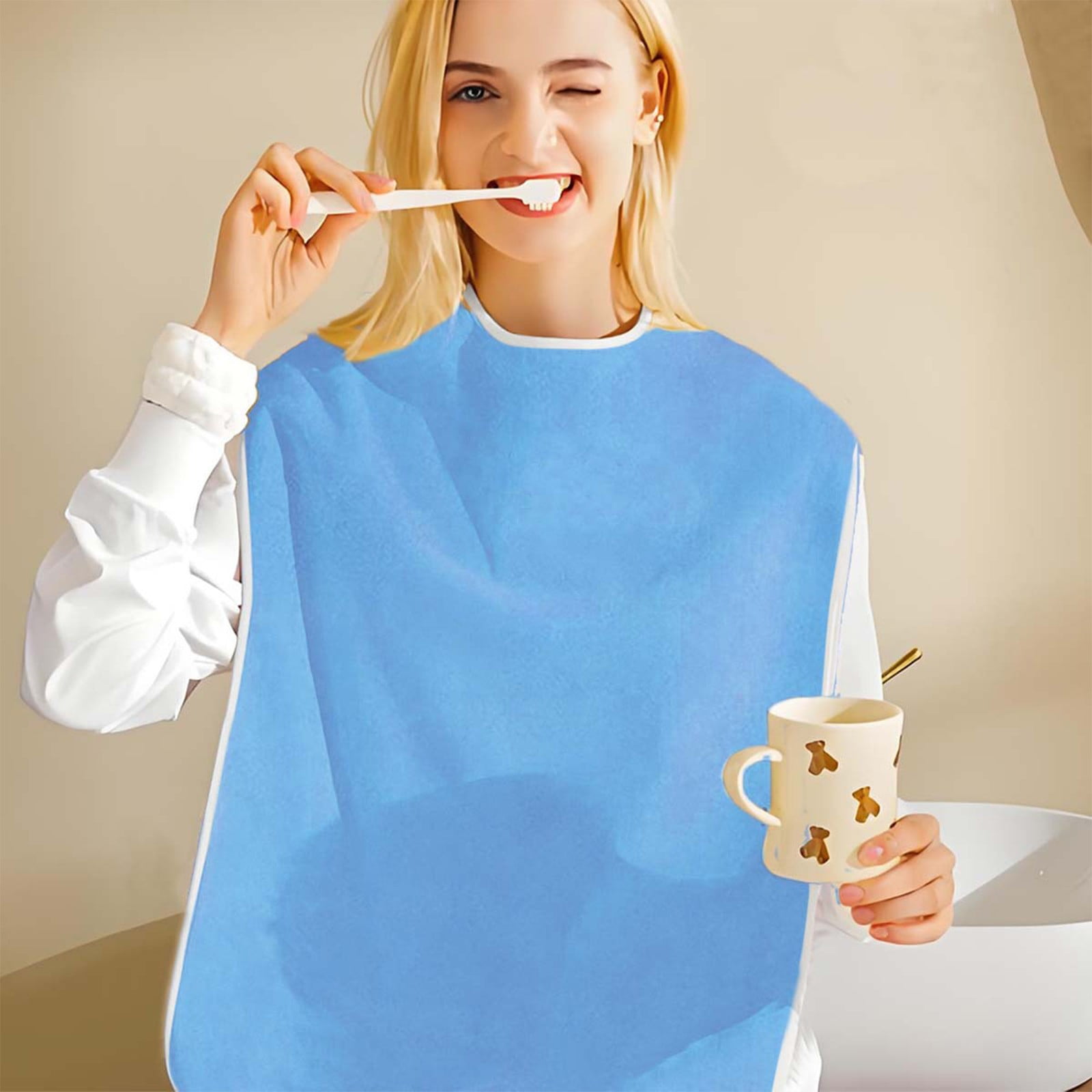 Isvgxsz Adult Bibs for Elderly Women Men,Reusable Waterproof Bib for ...