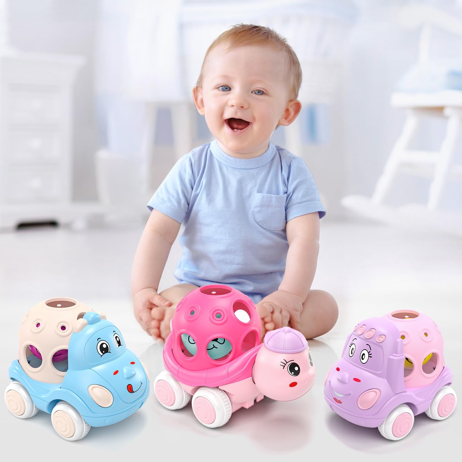 Isvgxsz Baby Mini Car Toys for 1 Year Old Boy Gifts, Pull-Back Trucks ...