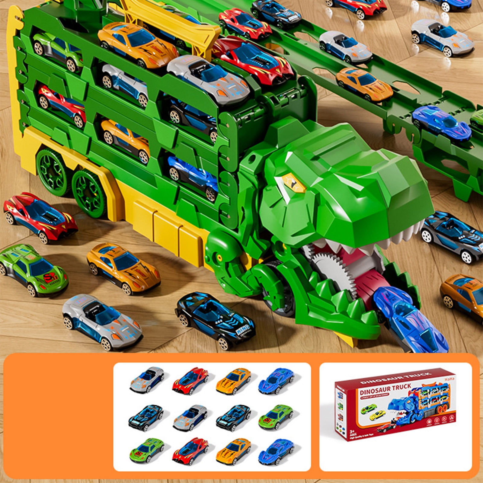 Isvgxsz Dinosaur Transport Truck for 3 4 5 6 Years Old Boys,Carrier ...