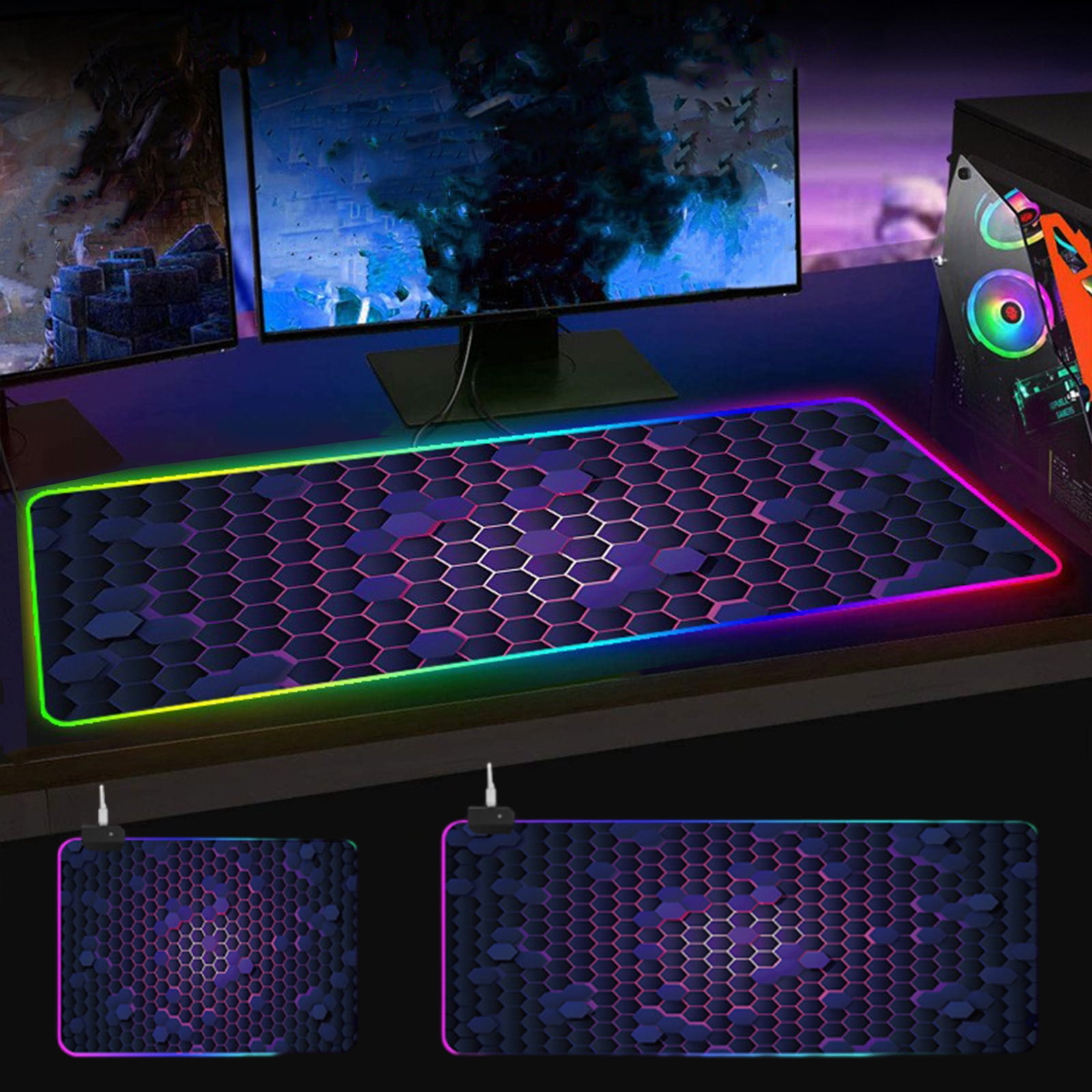 Isvgxsz New Illuminated Mouse Pad Gaming Gaming Led Phantom Computer ...