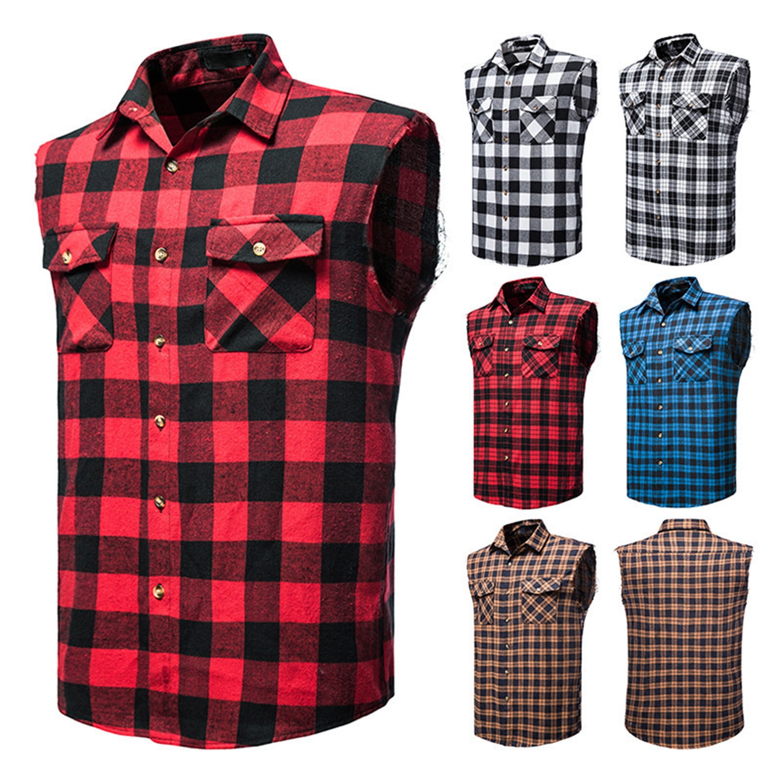 Isvgxsz New Mens Sleeveless Shirts Men Sleeveless Retro Waistcoat ...