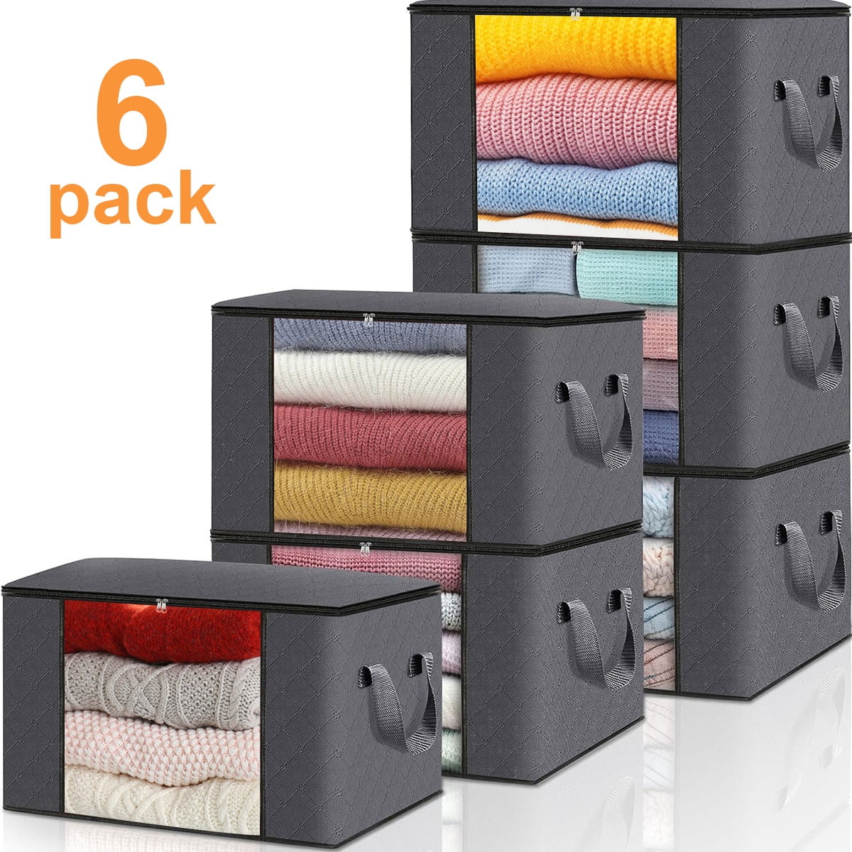 Isyunen Large Waterproof Clothes Organizer, 6 Pack Foldable Storage ...