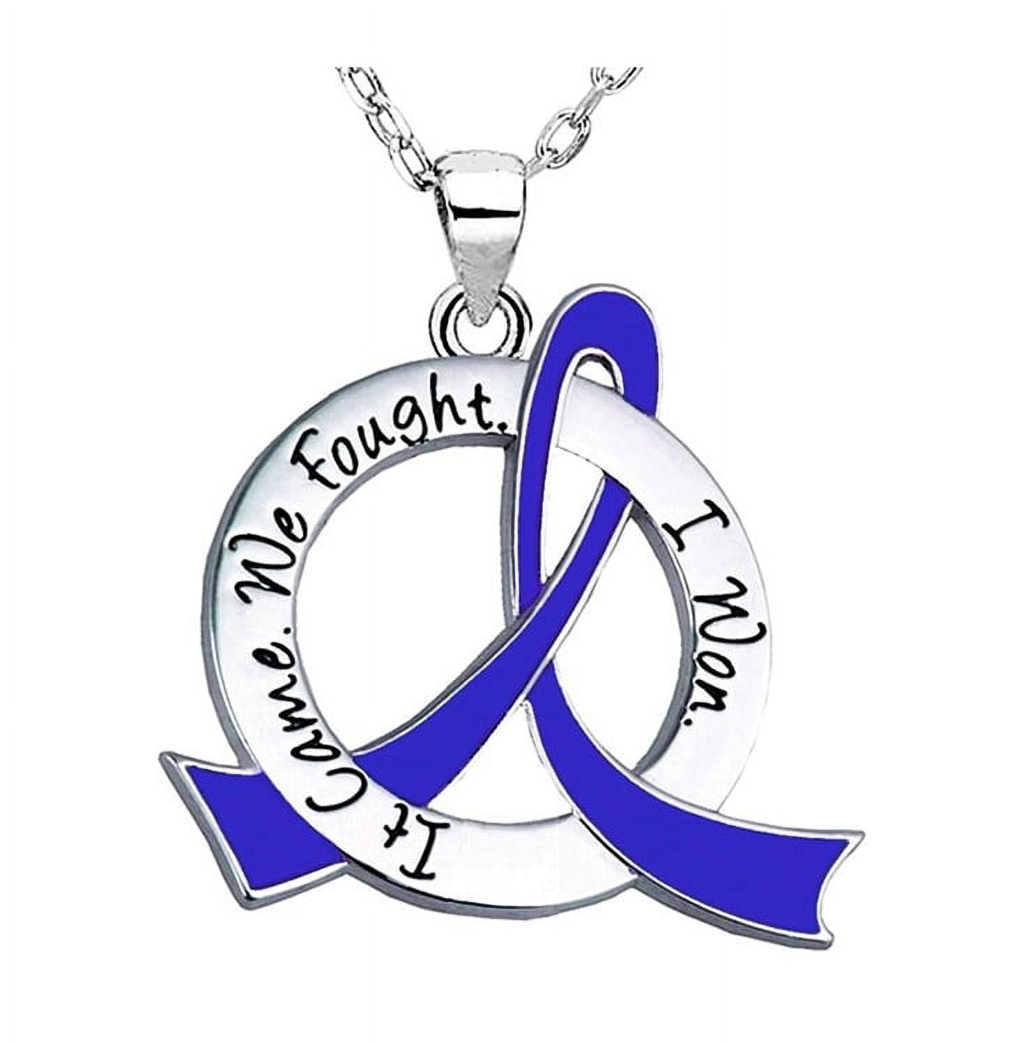 It Came. We Fought. I Won. Awareness Ribbon Survivor Necklace for Colon ...