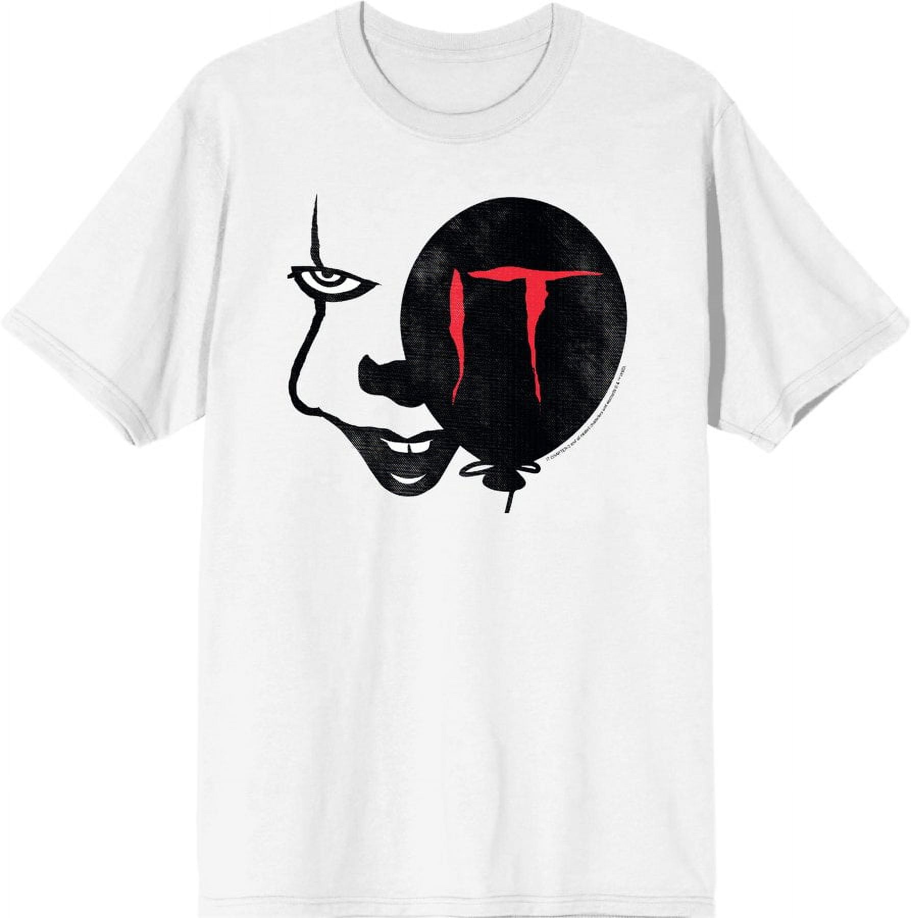 It Chapter 2 Enlarged Pennywise Face Men's White Crew Neck Short Sleeve ...