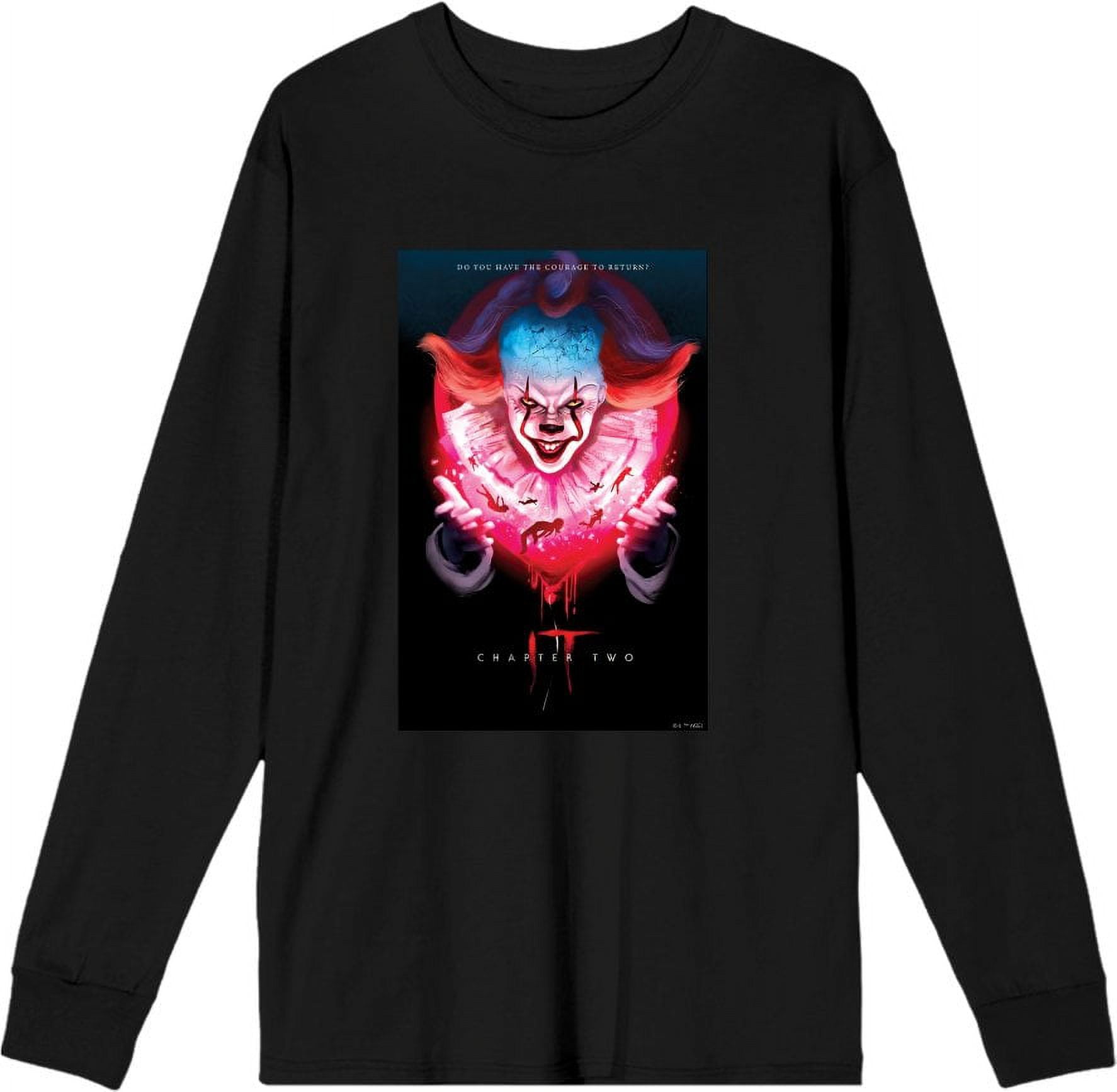 It Chapter 2 Pennywise Glow Fan Poster Adult Black Crew Neck Long ...