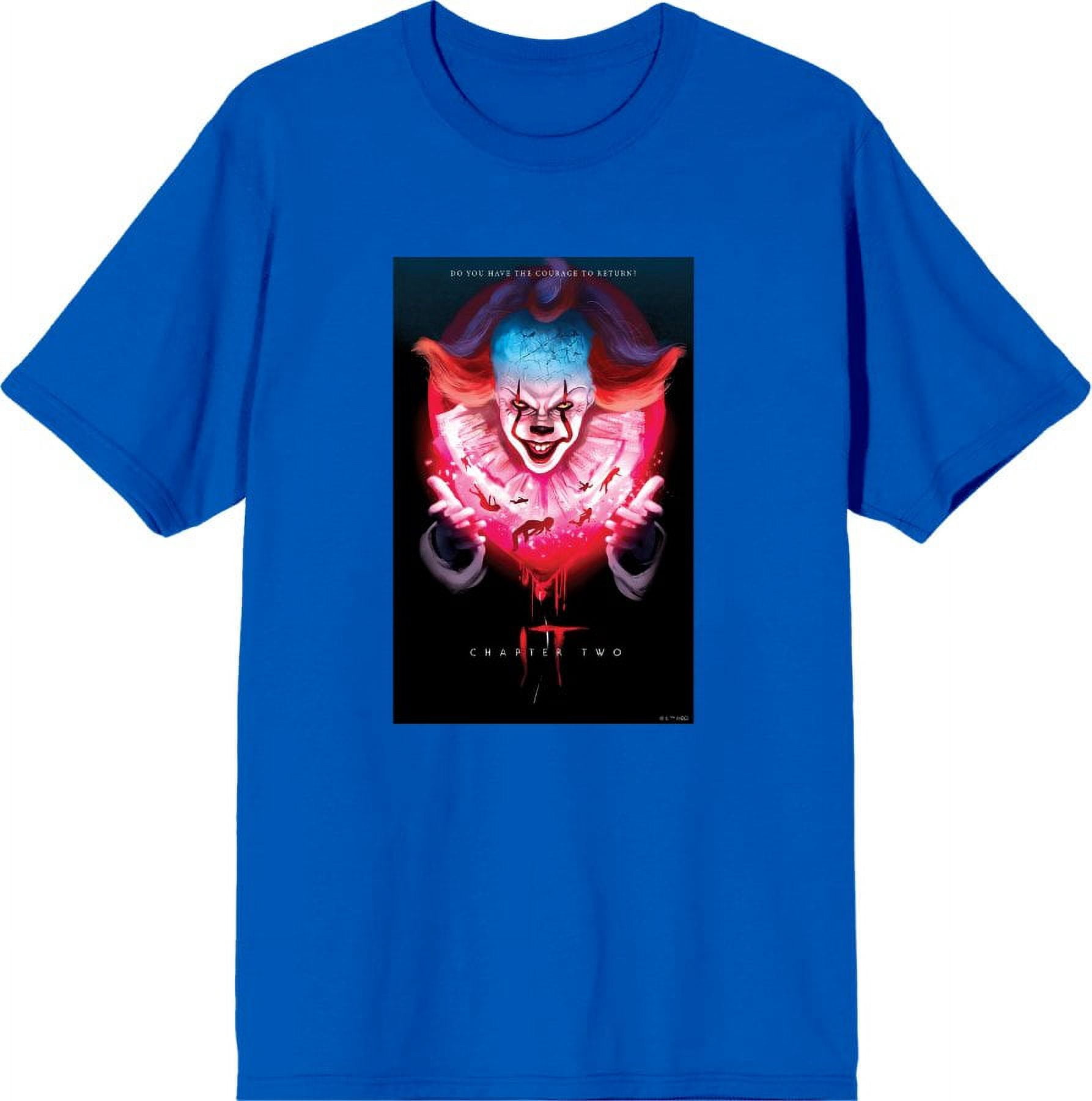 It Chapter 2 Pennywise Glow Fan Poster Men's Blue Crew Neck Short ...