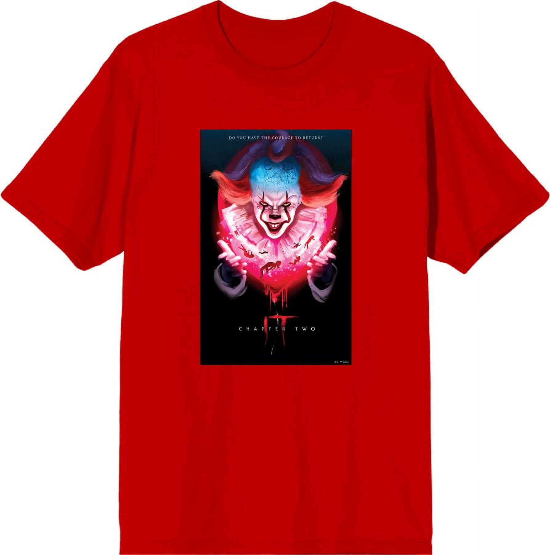 It Chapter 2 Pennywise Glow Fan Poster Men's Red Crew Neck Short Sleeve ...