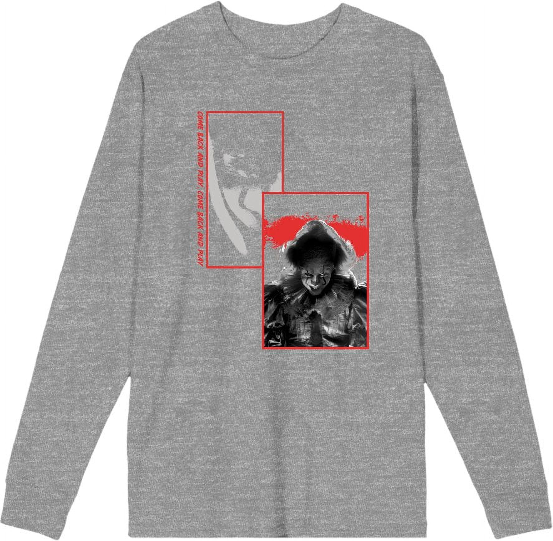 It Chapter 2 Pennywise Screengrab Collage Adult Heather Gray Crew Neck ...