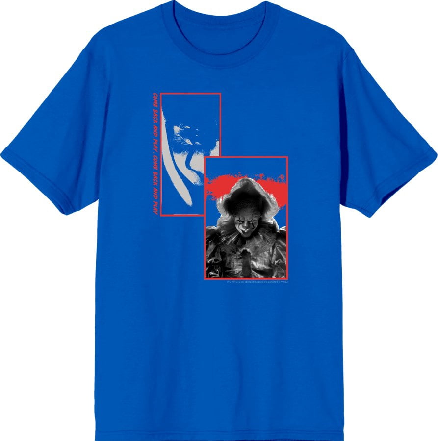 It Chapter 2 Pennywise Screengrab Collage Men's Blue Crew Neck Short ...