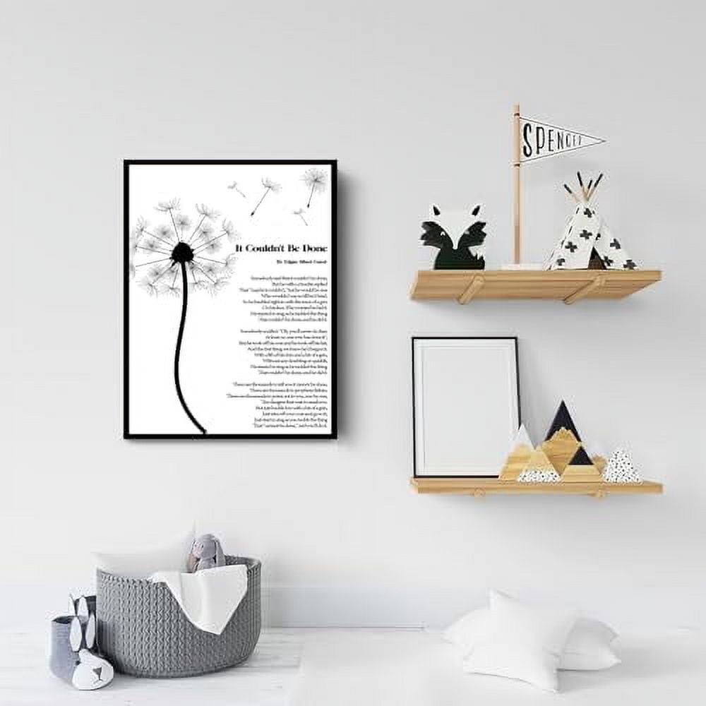It Couldn'T Be Done Poem Wall Art Motivational Poster Edgar Albert ...