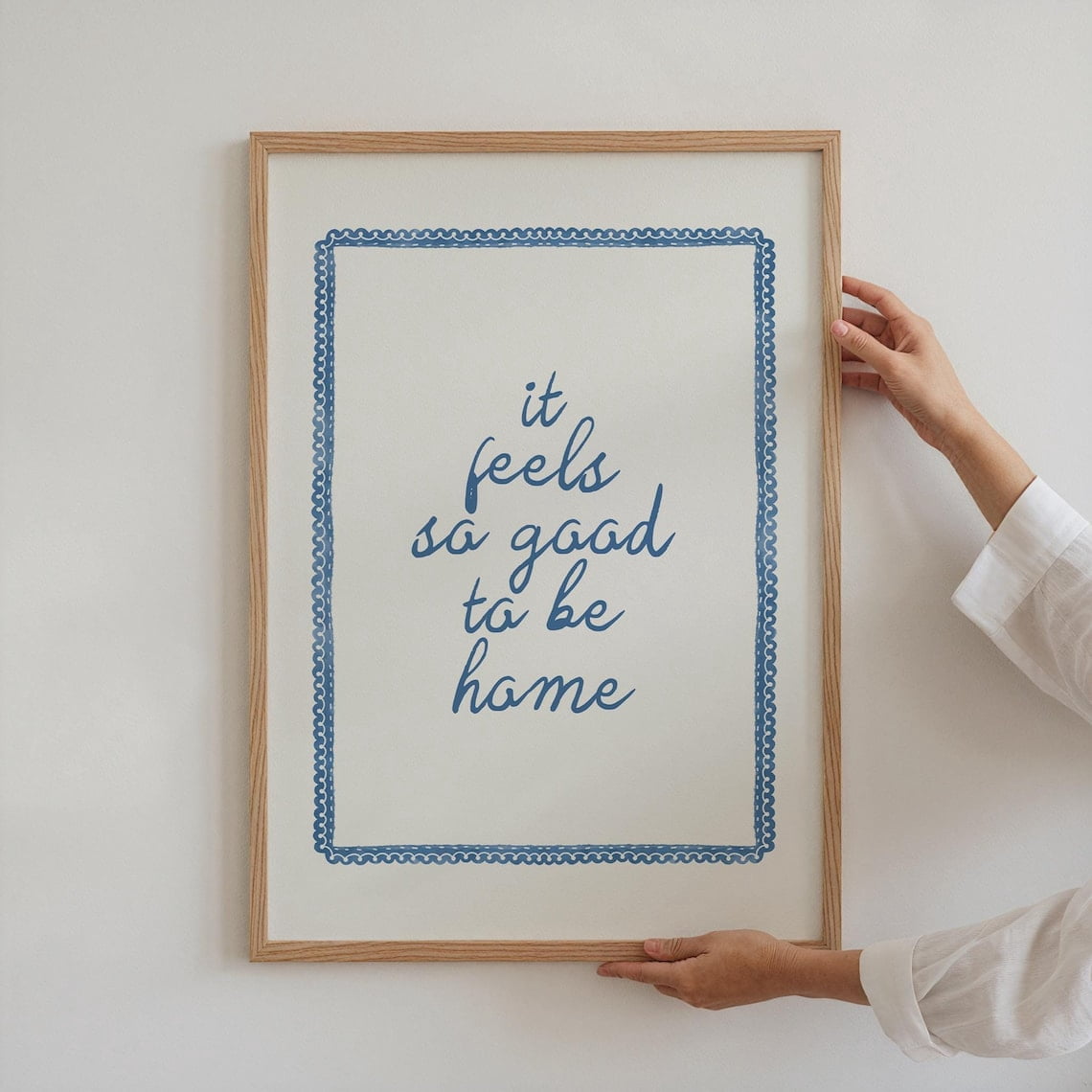 It Feels So Good to Be Home Affirmation Quote Blue Wall Art, Unframed ...