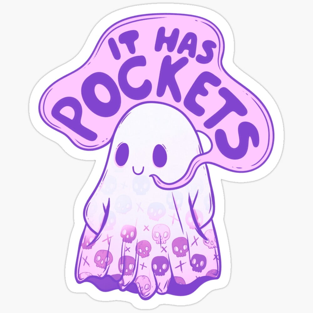 It Has Pockets! Spooky Cute Ghost Sticker Phone Decal Water Bottle ...
