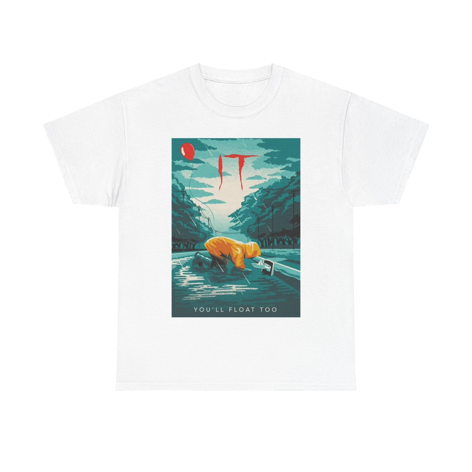 It Horror Movie Tshirt Movie Poster Retro Scary Clown Unisex Heavy ...