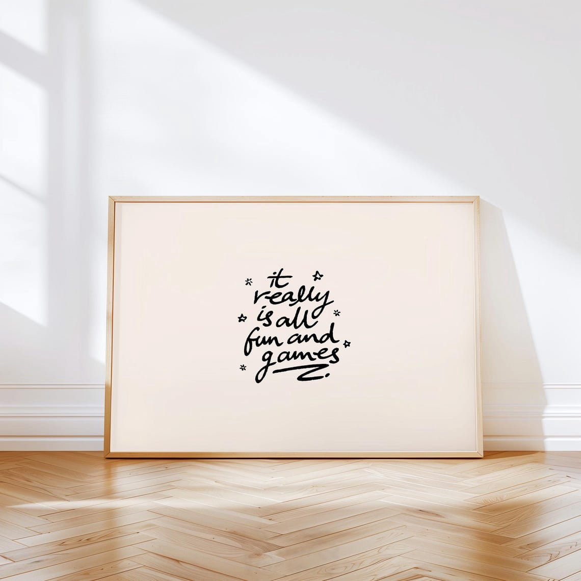 It Is All Fun And Games Poster Horizontal Retro Neutral Minimalist Wall ...